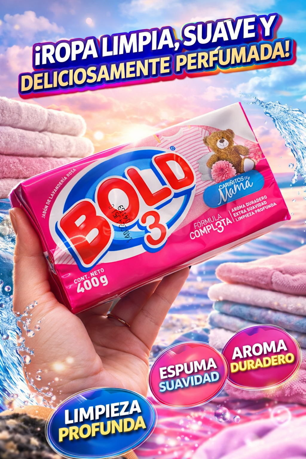 Jabón lavandería Cariñitos de Mamá 🧸”Bold 3” 💕 – Antojitos La Tarasca